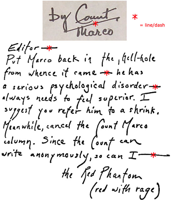 Did Zodiac mimmick Count Marco? - The Zodiac Killer -- Unsolved ...